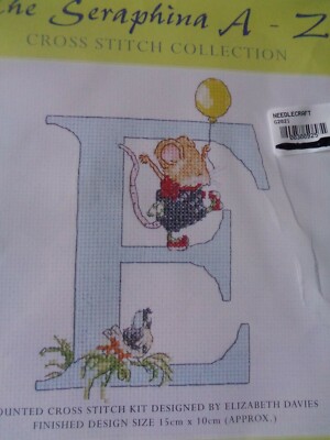 CREATIVE WORLD SERAPHINA COLLECTION CROSS STITCH KIT MOUSE LETTER E 5.9 ...