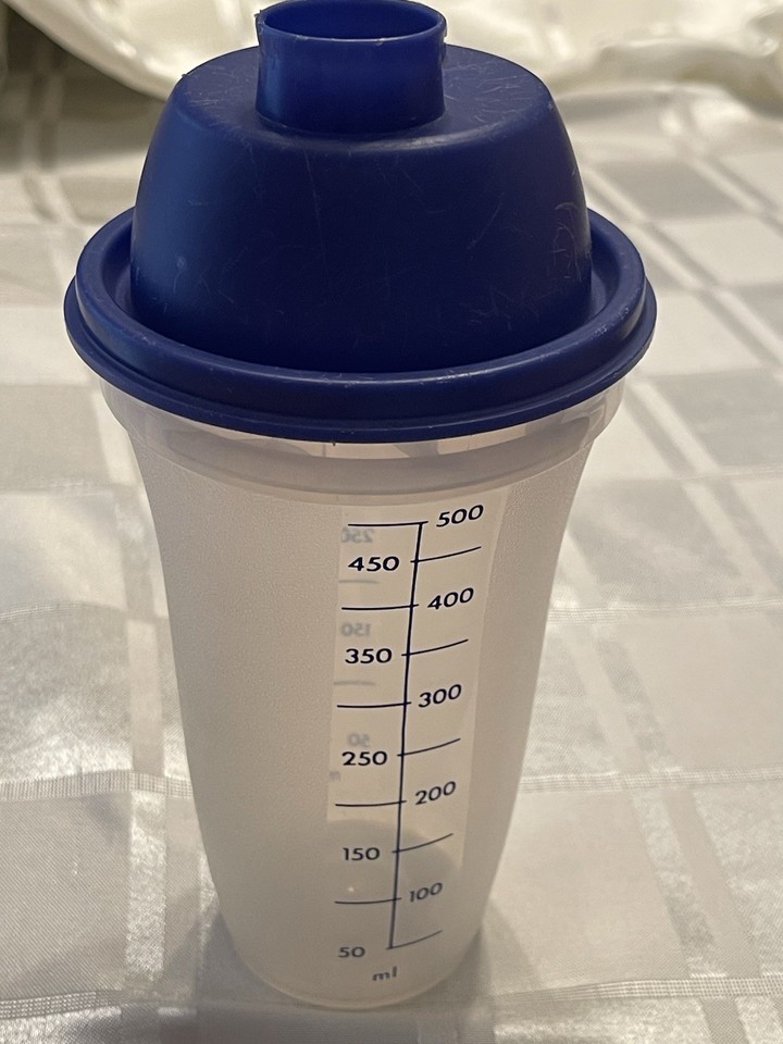 Vintage Tupperware Blue Batter/Shaker Lidded & Pourer Beaker Container ...