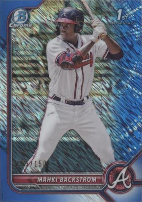 2022 Bowman - Chrome Prospects Mahki Backstrom #BCP-121 Blue Shimmer ...