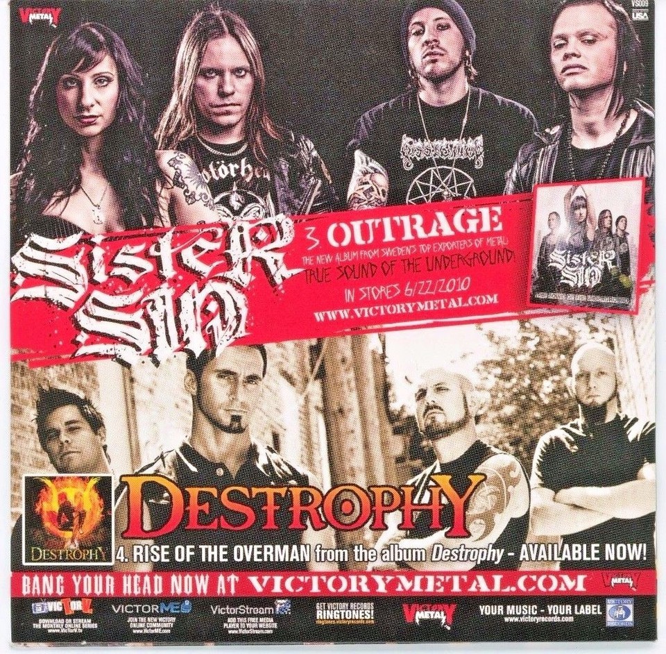 Victory Metal CD Sampler VS009 Taproot + Sister Sin + Destrophy *Like ...