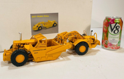 Vtg NIB Black Rat Caterpillar CAT 657 Push Pull Scraper 1:50 Diecast ...