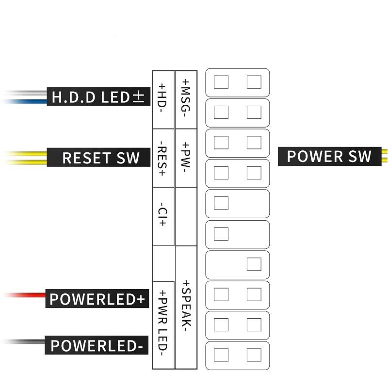 Metal Push Button Switch With Motherboard Cable 60cm LED PC Reset Power ...