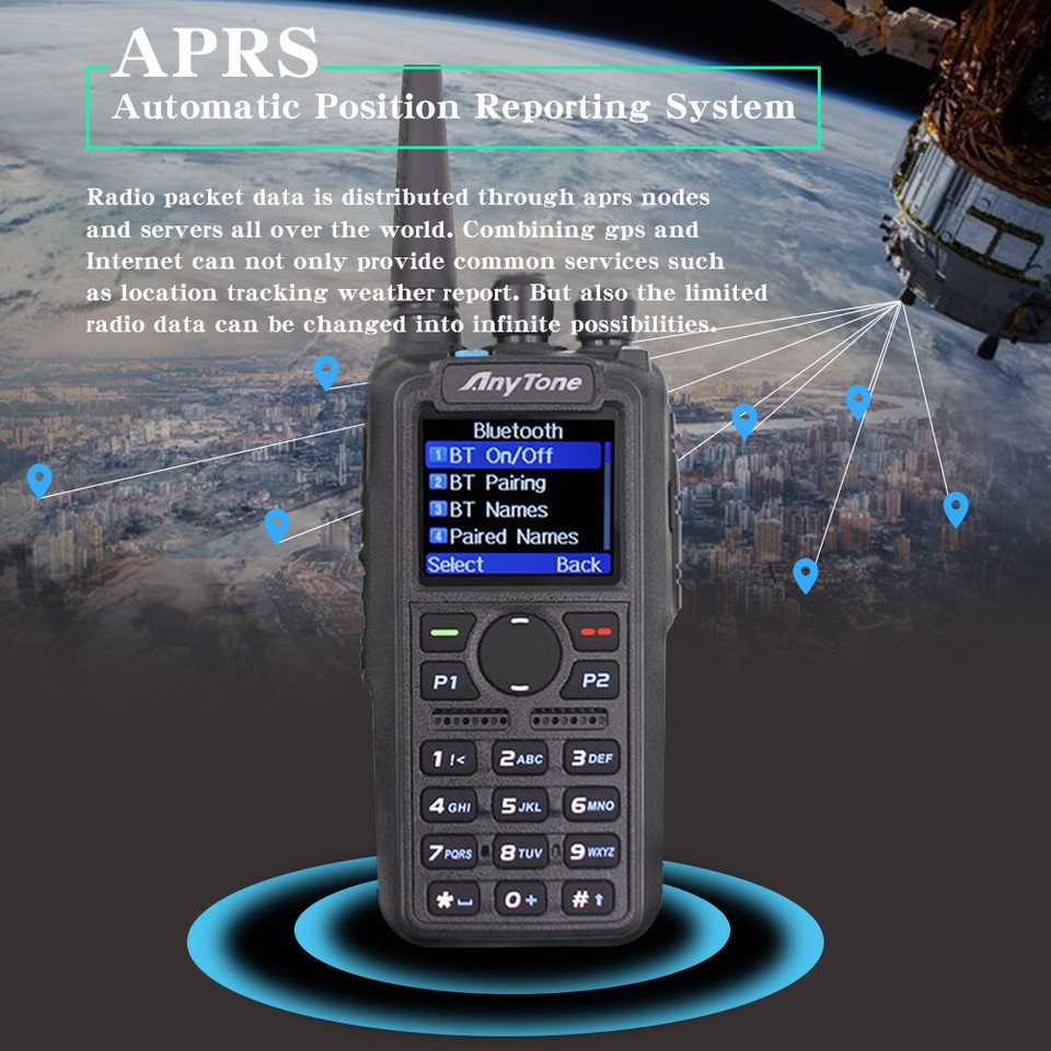 AT-D878UV PLUS AnyTone Dual Band DMR Mobile Radio GPS/APRS Bluetooth ...