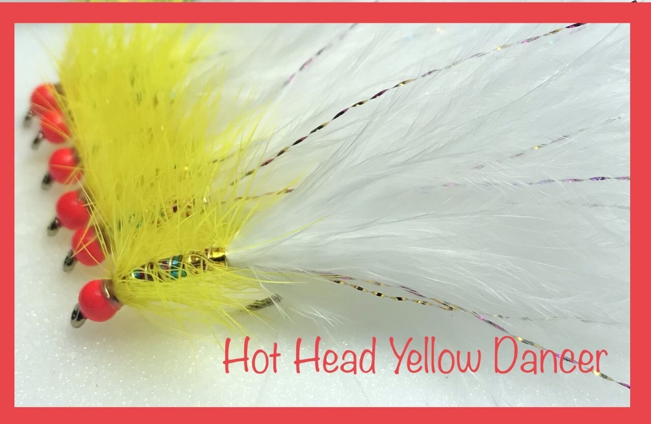 Hot Red Head Yellow Dancer Barbless Size 10 (Set of 6) Fly Fishing ...