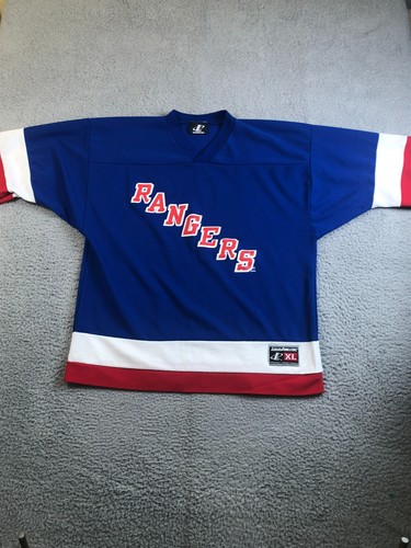 New York Rangers Hockey Jersey Mens XL Blue V Neck Jersey Logo NHL ...