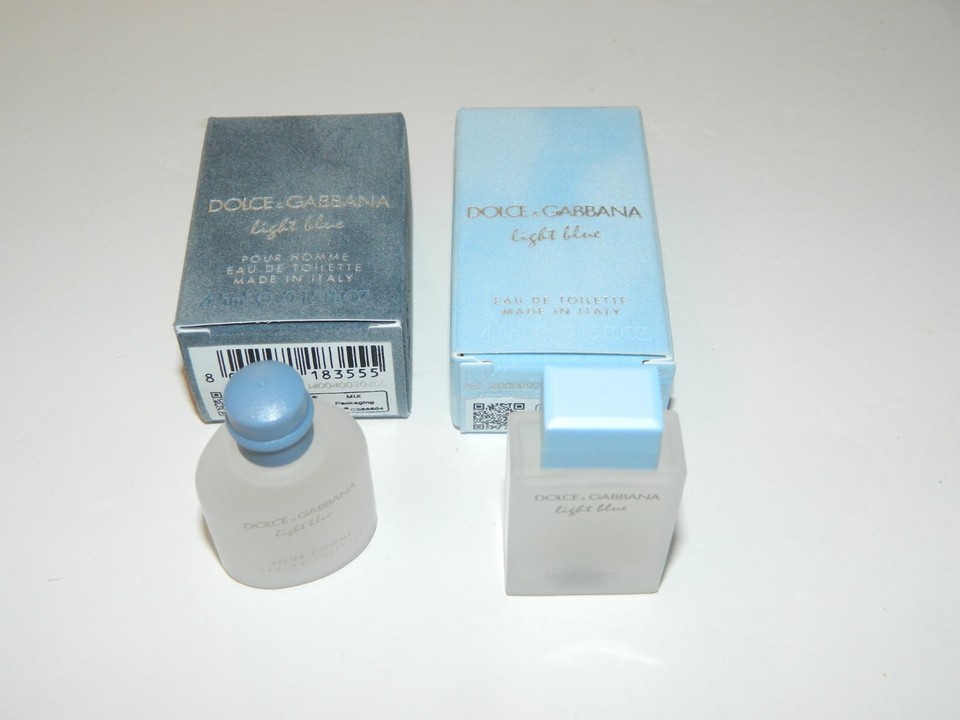 DOLCE & GABBANA Lot of 2 His & Her Miniature Perfumes LIGHT BLUE New in ...