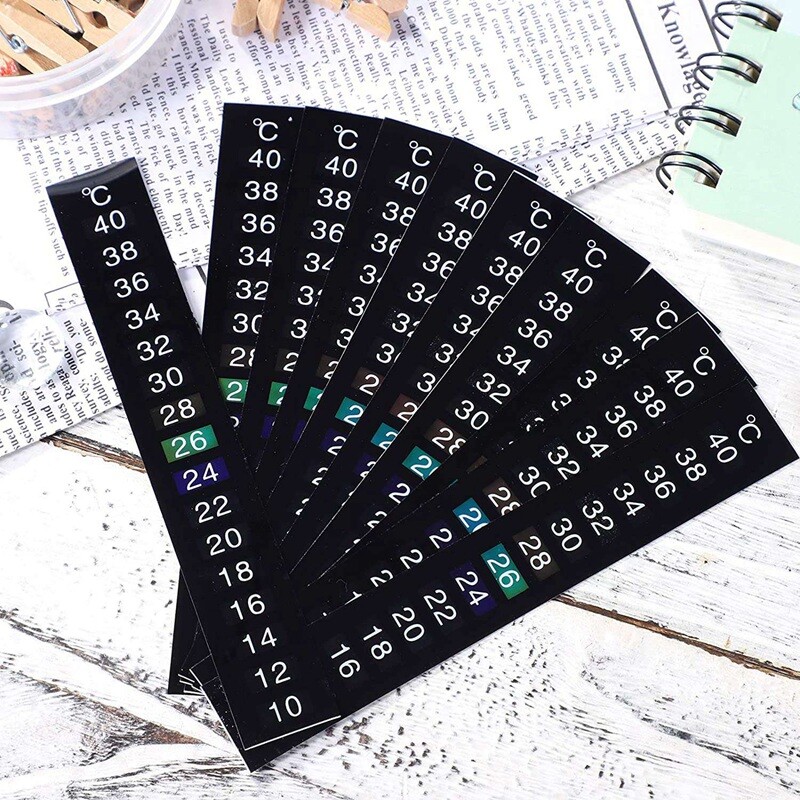 12Pcs Portable Fish Tank Aquarium Stick-on Thermograph Temperature ...