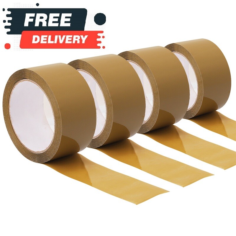 BROWN PACKING TAPE STRONG PARCEL PACKAGING SELLOTAPE CARTON SEALING ...
