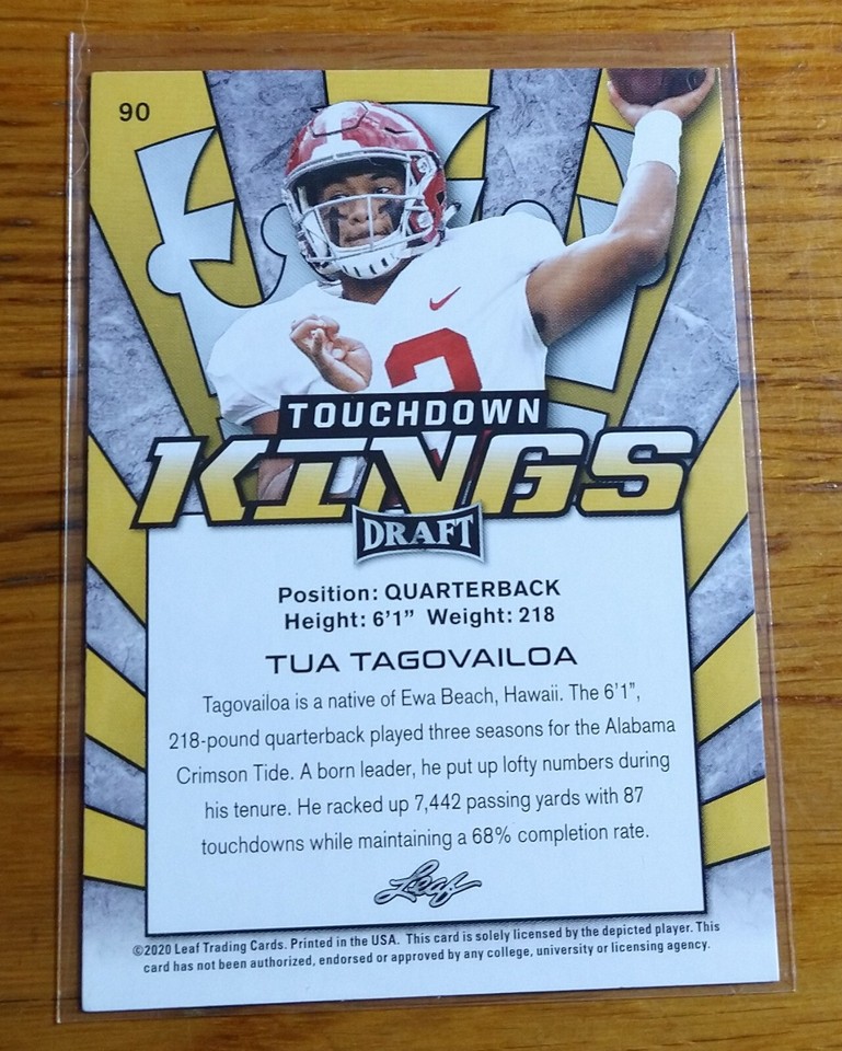 Tua Tagovailoa 2020 Leaf Draft Touchdown Kings #90 (RC) | eBay