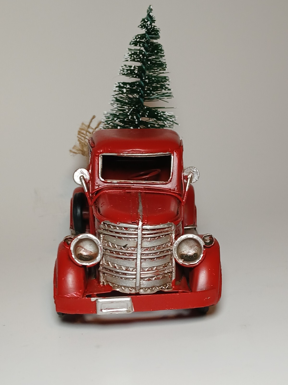 Metal Red Truck Hauling a Christmas Tree Rustic Farmhouse Country Decor ...