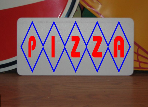 PIZZA Retro Vintage Diamond Design Metal Sign 6"x12" Home & Kitchen ...