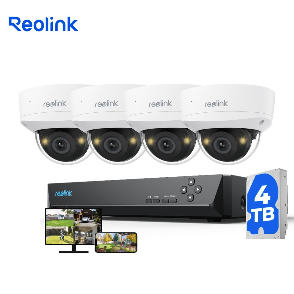 Reolink 12MP PoE Outdoor Security Camera System 16CH 4TB HDD NVR with ...