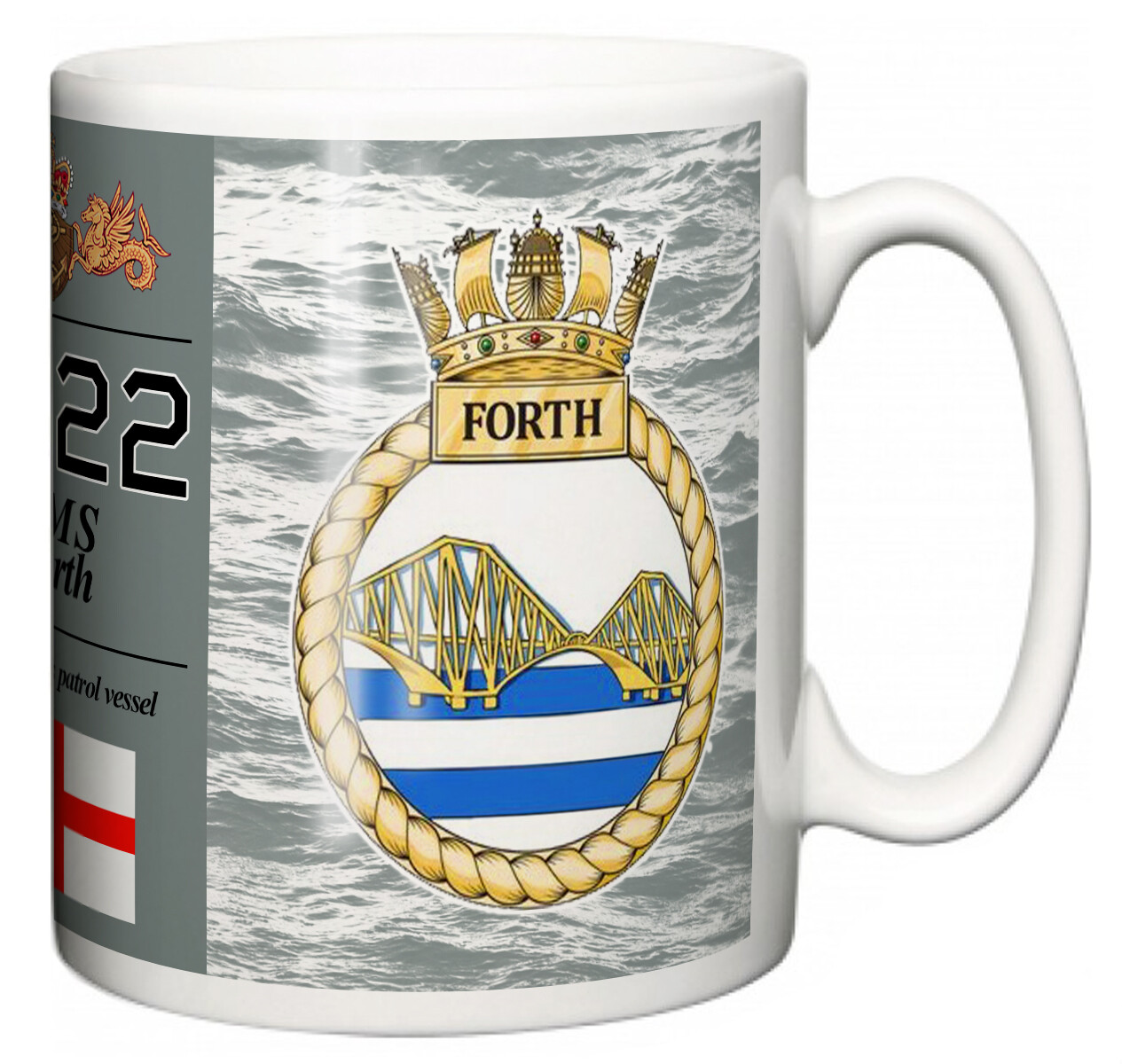 Royal Navy HMS Forth Ceramic Mug, River Class Offshore Patrol Pennant ...