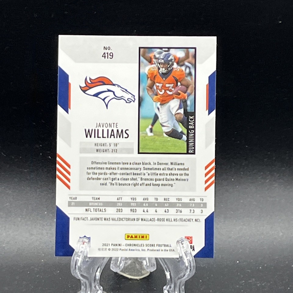 2021 Score Update Javonte Williams Rookie Card R17096 | eBay