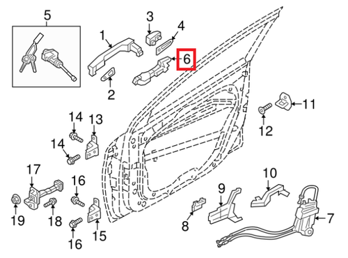 IONIQ HYBRID AE BASE ASSY-FR DR O/S HANDLE LH 2016-2022 1.6L GENUINE ...