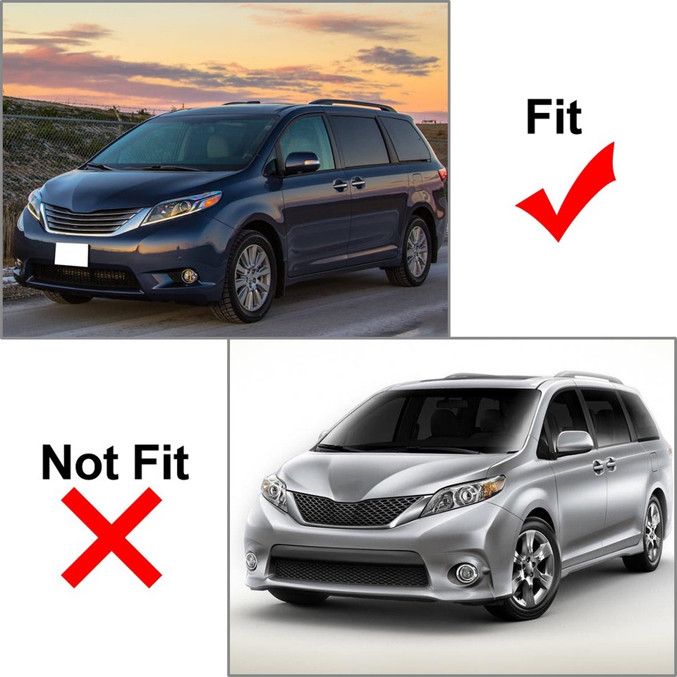 1 Pair Front Fog Light Foglight Chrome Bezel Cover For Toyota Sienna ...