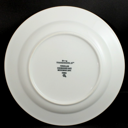 Threshold Beaded Band * Set of 4 * Porcelain White 11.25” Dinner Plates ...