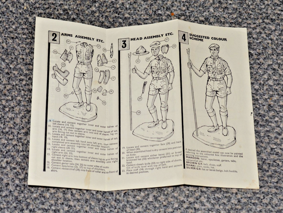 Airfix Boy Scout Instruction sheet for the model kit. | eBay UK