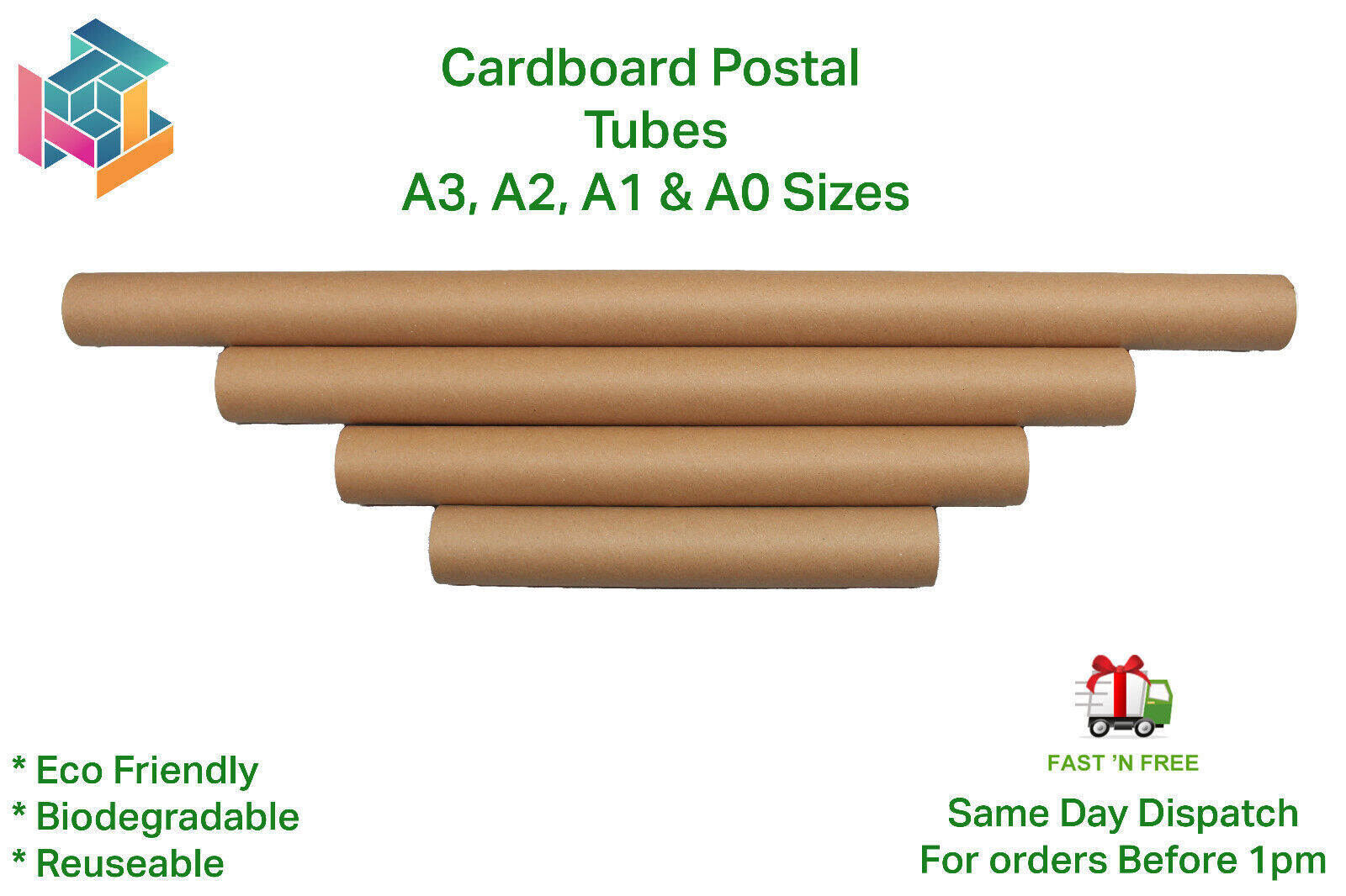 Cardboard Postal Tubes - Strong Cardboard A3,A2, A1 & A0 With Caps! | eBay