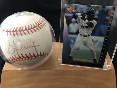 GREG VAUGHN San Diego PADRES Signed Baseball and unsigned baseball card ...