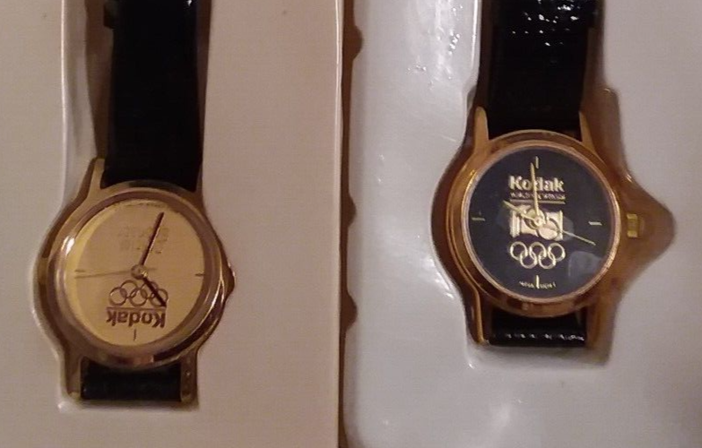 2 Vntg KODAK OLYMPICS LOGO Watch in Box - Official Sponsor & 100th ...