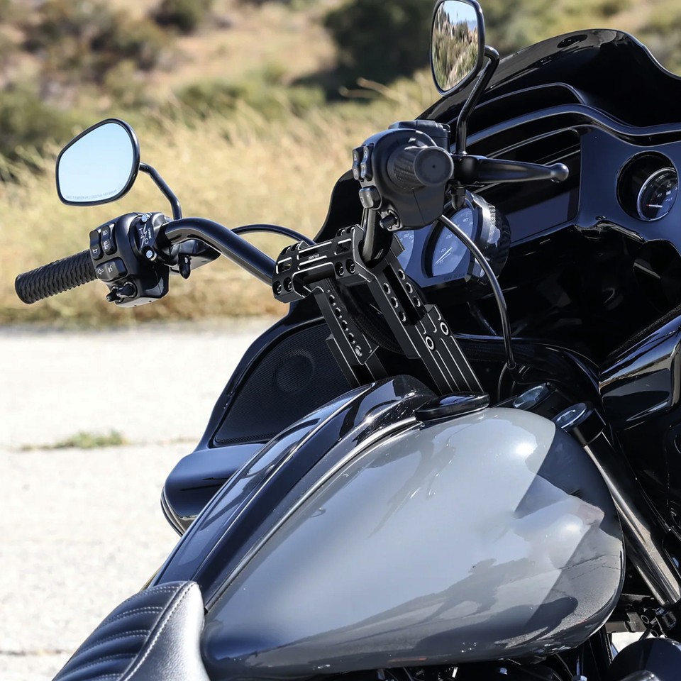 4" 6" Tall Pullback Handlebar Riser 1" Clamp For Harley Touring Softail ...