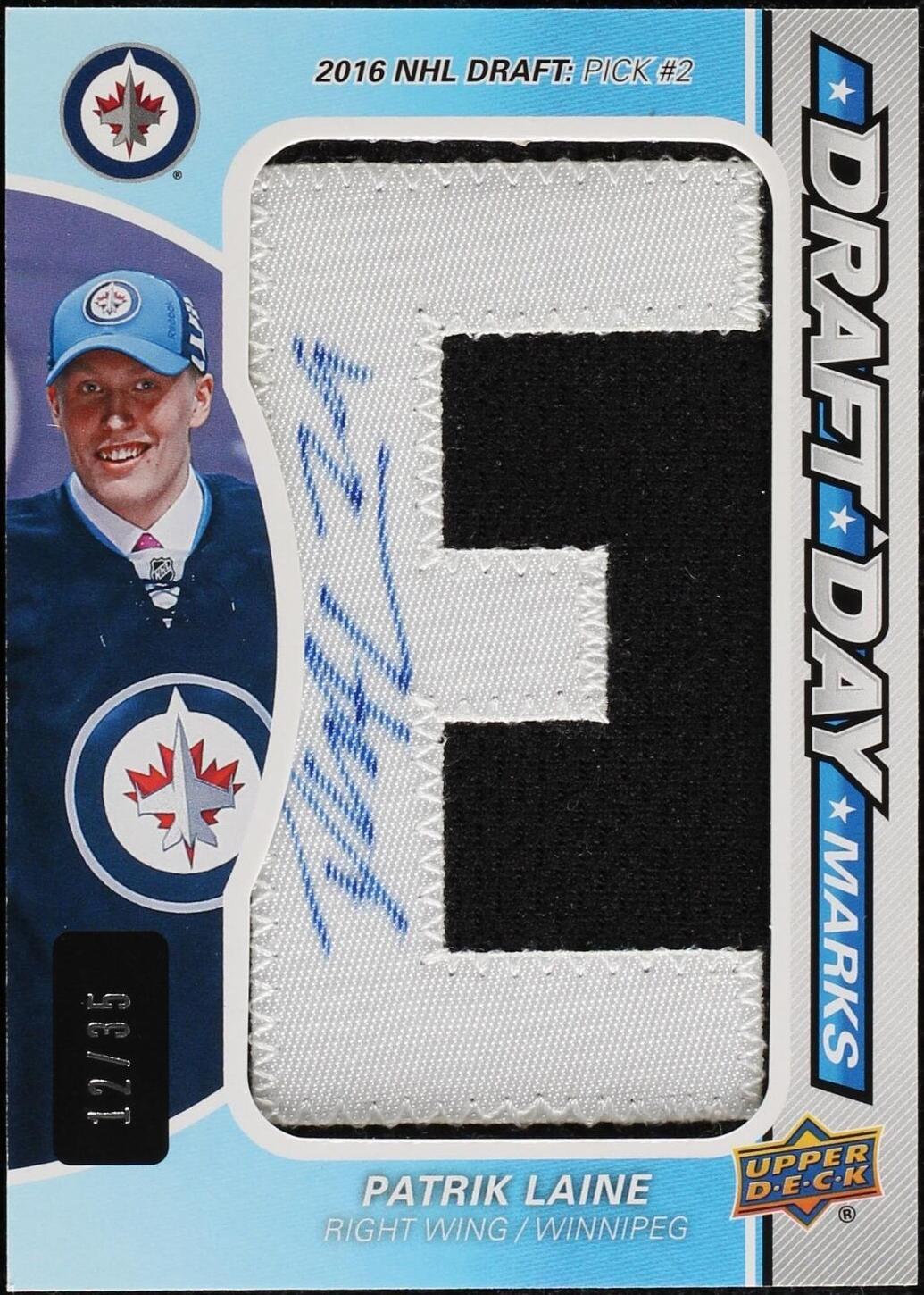2016-17 SP Game Used - Draft Day Marks Rookies Patrik Laine #DDM-PL /35 ...