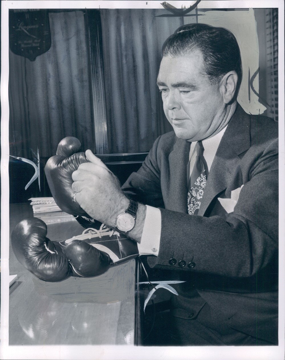 1954 International Boxing Club President James Dougan Norris Press ...