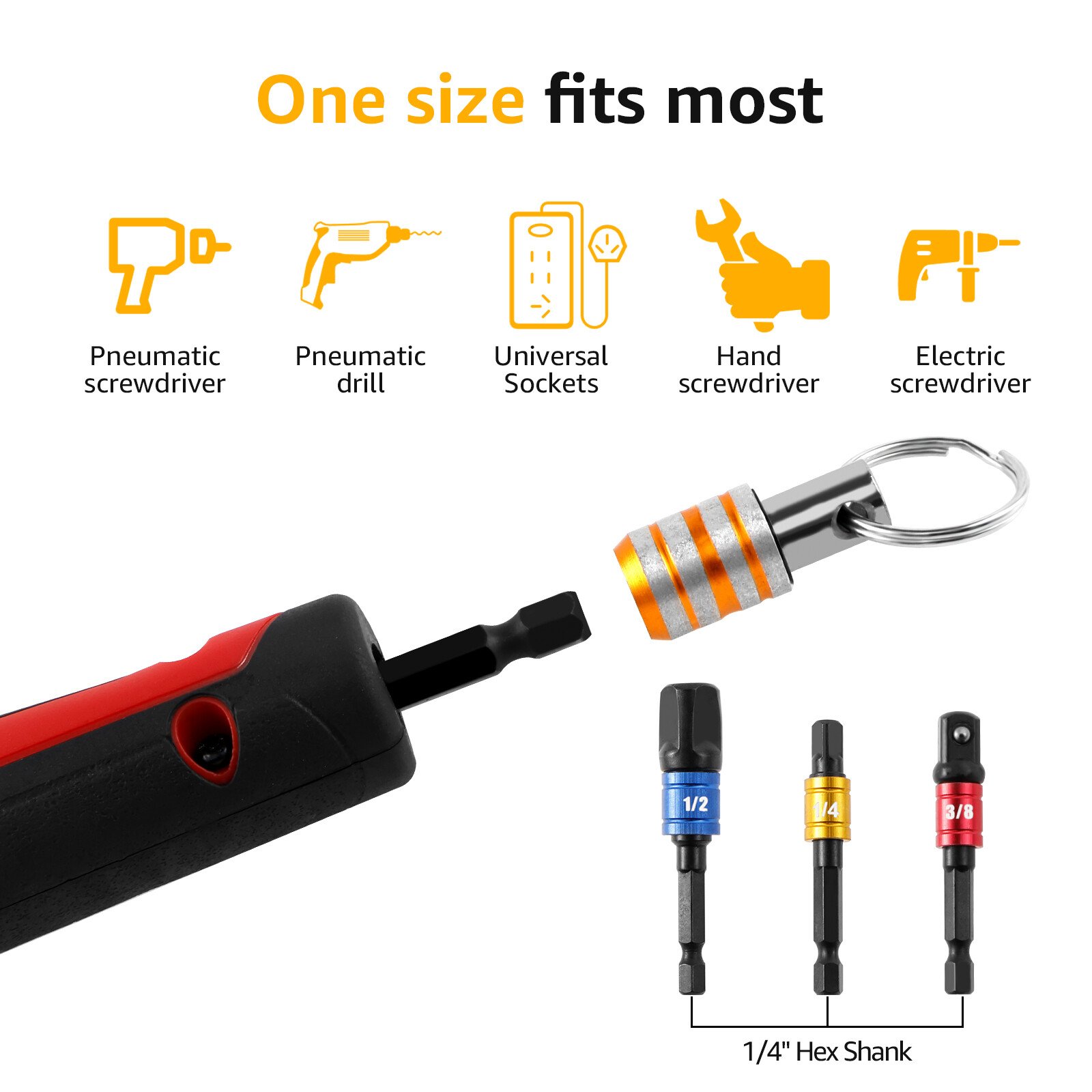 5Pcs 1/4 Inch Hex Shank Screwdriver Bit Holder Quick Change Drill Bit ...