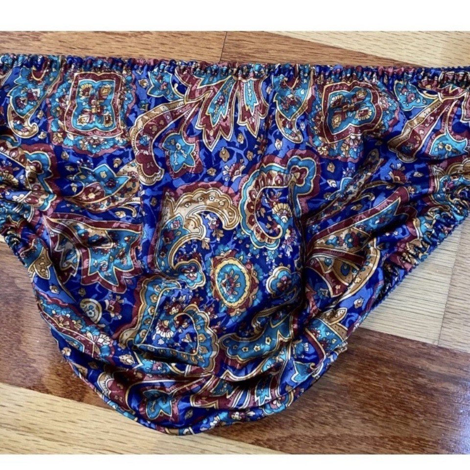 RARE 1980s VICTORIAS SECRET GOLD LABEL SATIN SHEER PAISLEY PANTIES ...