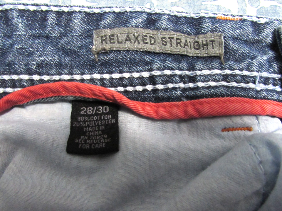 CJ Black Jeans Men 28x28 Blue Denim Relaxed Straight Heavy Stitch ...