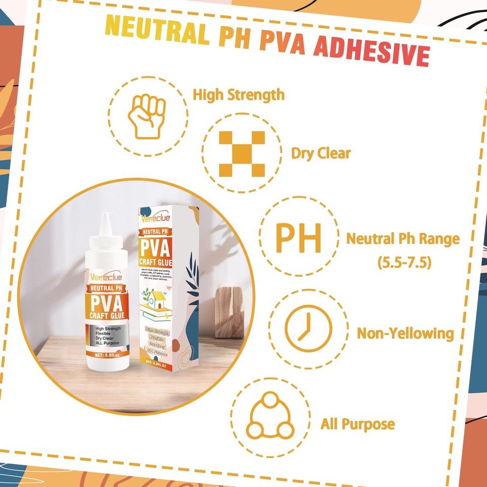 PH Neutral PVA Adhesive 8.8 Oz, Archival Quality Acid-Free Book Binding ...