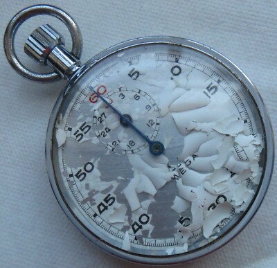 Omega stop watch open face steel case cal. 9000 run but need service | eBay