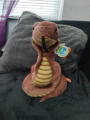 Wild Republic 14” Plush Snake King Cobra Brown Stuffed Animal Toy With ...