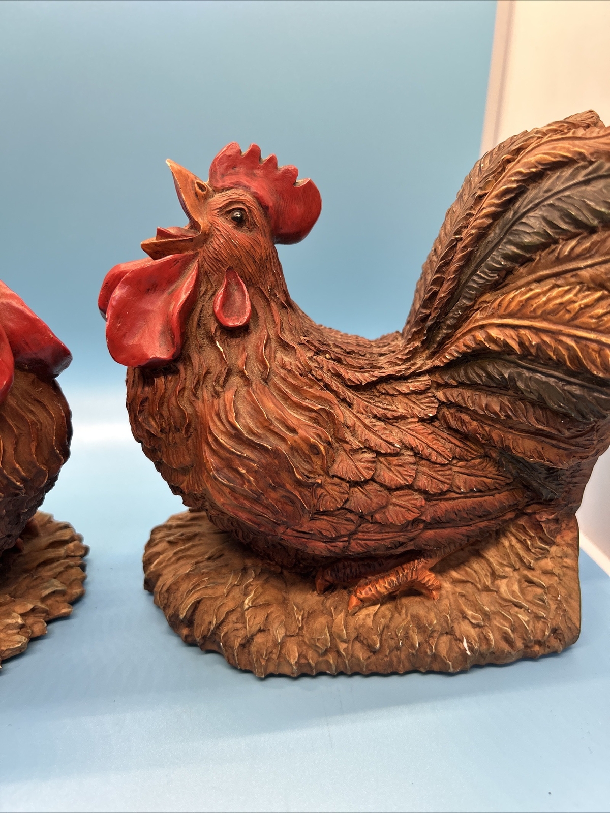 Rooster Book Ends Hand Painted | eBay