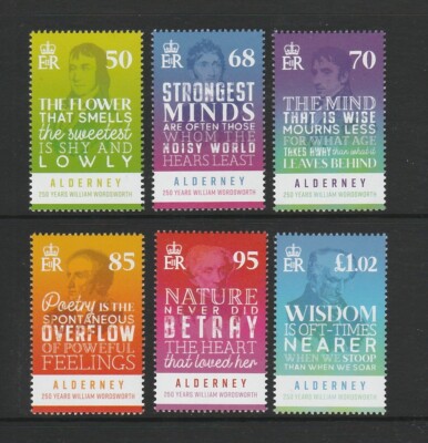 Guernsey Alderney 2020 William Wordsworth Stamps SG A700-A705 MNH | eBay