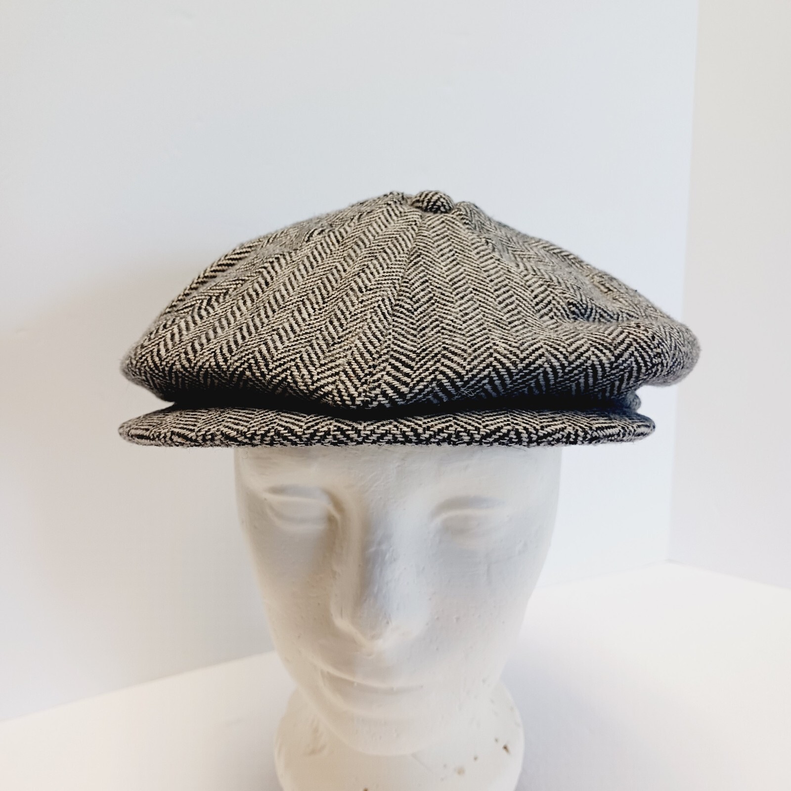 Country Gentleman Mens Newboy Cabbie Hat Wool Viscose Herringbone Cap Adjustable | eBay