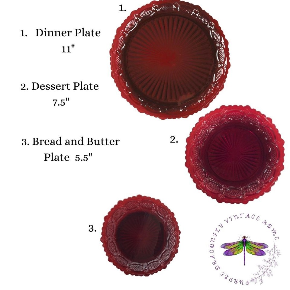 Avon 1876 Cape Cod Collection* Ruby Red Dinnerware* Gothic * Free ...