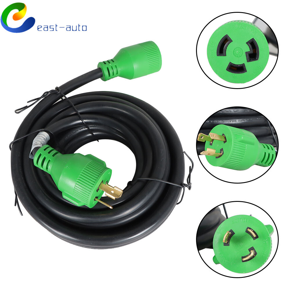 30 Amp 10 Ft 3 Prong Generator Extension Cord Power Cable 10 3 Adapter ...