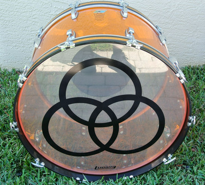 2008 LUDWIG 26" AMBER VISTALITE BASS DRUM for YOUR BONHAM ERA DRUM SET ...