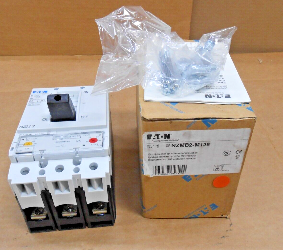 NEW EATON NZMB2-M125 MOTOR PROTECTION CIRCUIT BREAKER 125A 3 POLE (2 ...