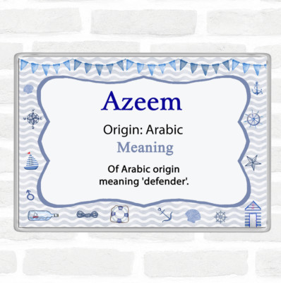 Azeem Name Meaning Jumbo Fridge Magnet Nautical | eBay UK