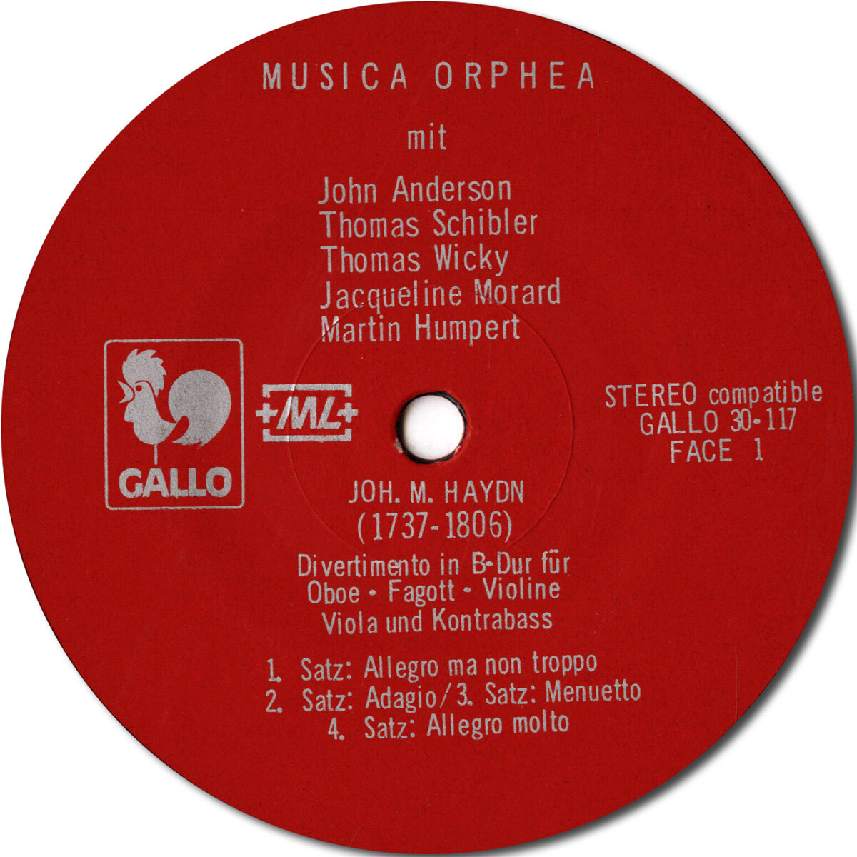 HAYDN Divertimento ZELENKA Concerto in G MUSICA ORPHEA ENSEMBLE Gallo ...