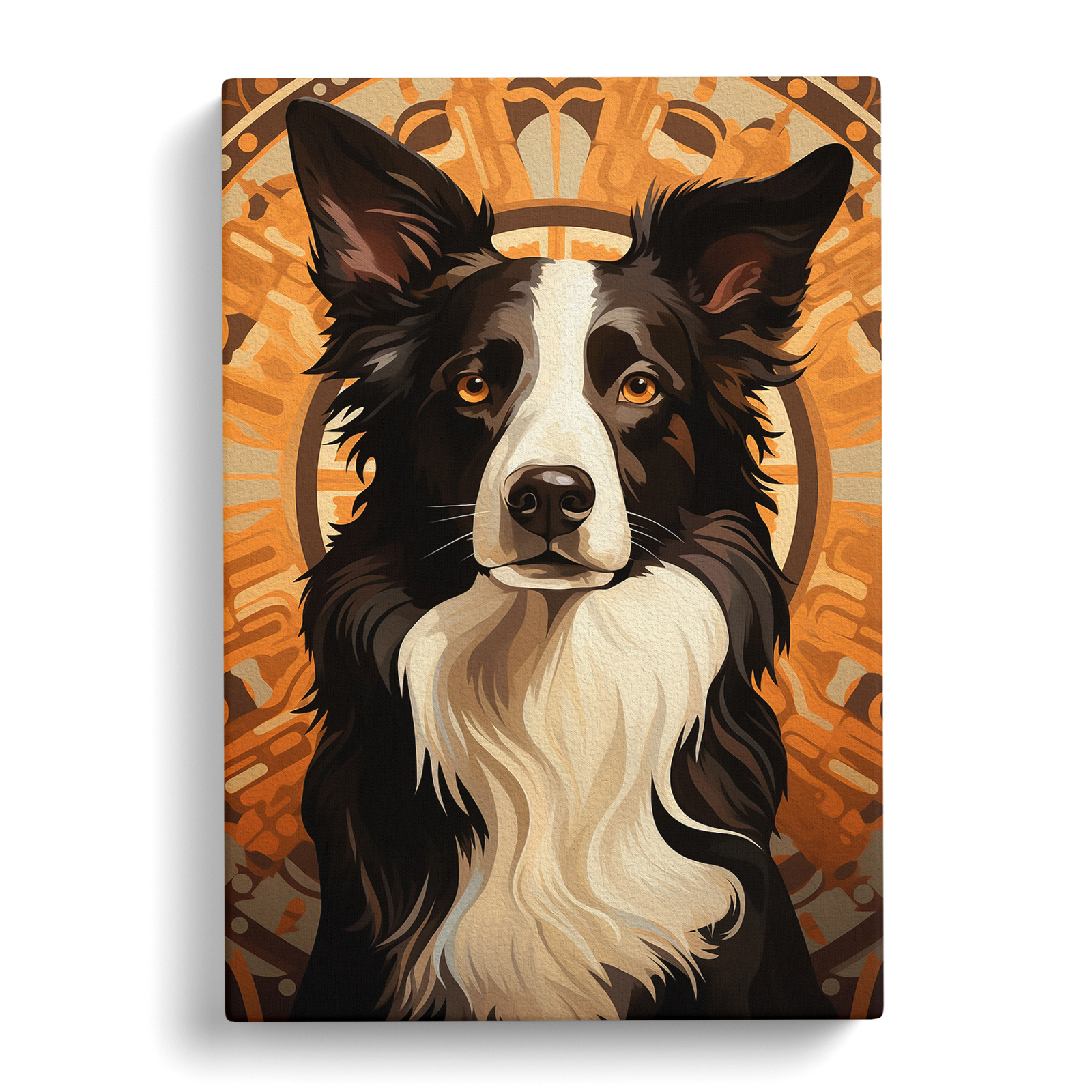 Border Collie Art Deco No.3 Canvas Wall Art Print Framed Picture Living ...