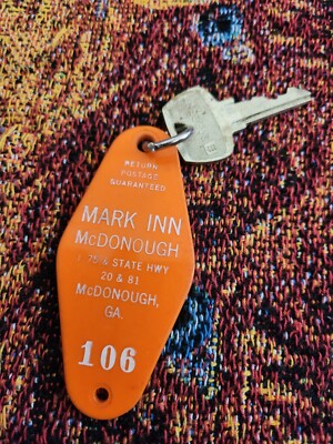 Mark Inn Mcdonough Hotel Motel Room Fob & Key Mcdonough Georgia RARE ...