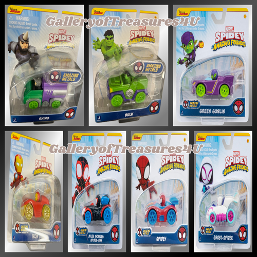 Spidey & his Amazing Friends Metals Race Car Rhino Hulk Green Goblin ...
