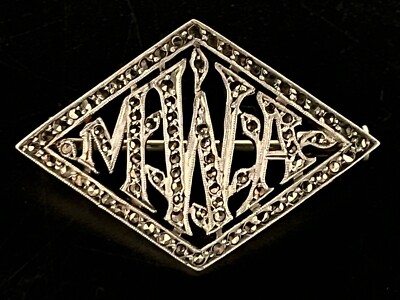 1900s FRENCH BOAR’S HEAD HALLMARK BROOCH ART DECO SILVER EB MARCASITE ...