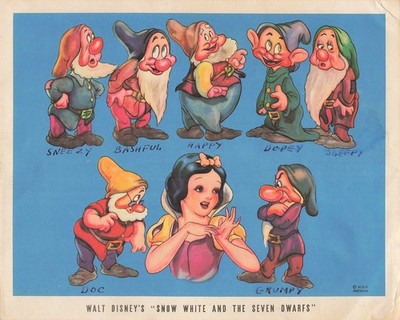 1938 Walt Disney Snow White & The Seven Dwarfs Garfield Theatre Poster ...