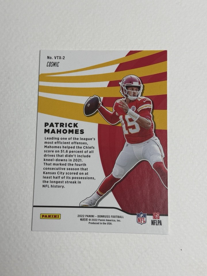 2022 Panini Donruss - Vortex Patrick Mahomes II #VTX-2 Cosmic /100 | eBay