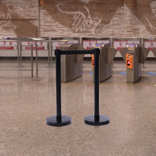 2Pcs 35" Stanchion Posts Queue Pole Retractable Belt 6.5ft Crowd ...